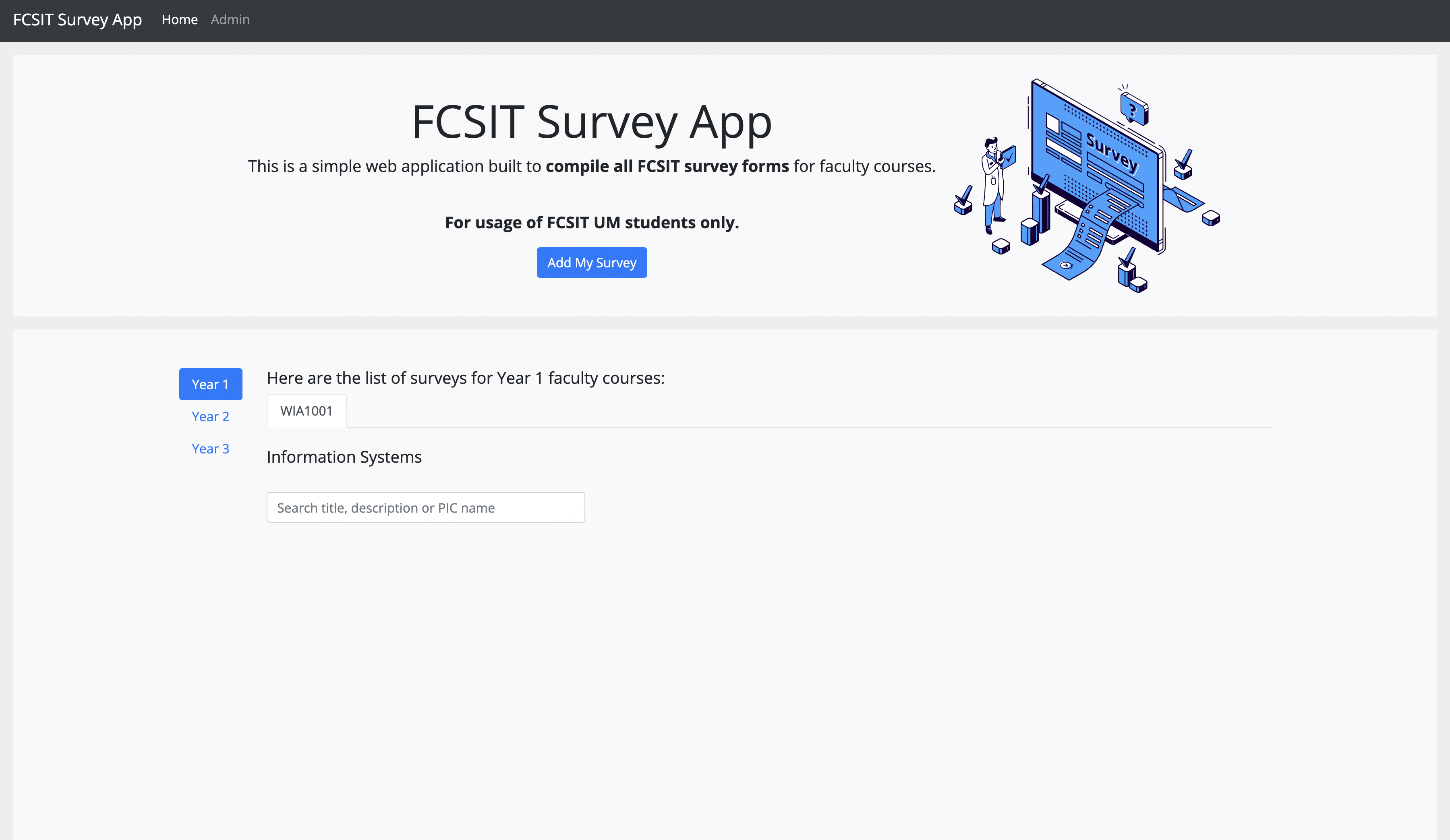 FCSIT UM Survey App -- projects — itsmeray